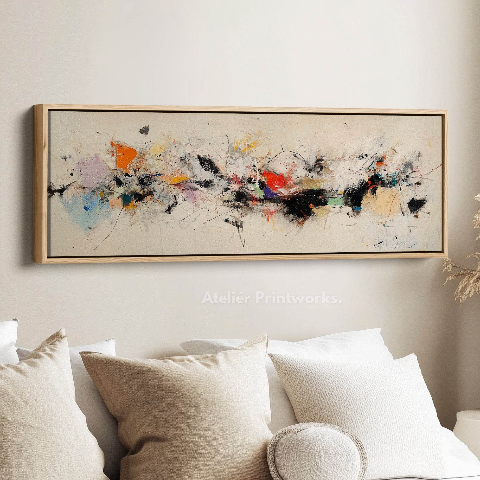 Abstract Expressionist Horizontal Long Wall Art – Atelier Printworks