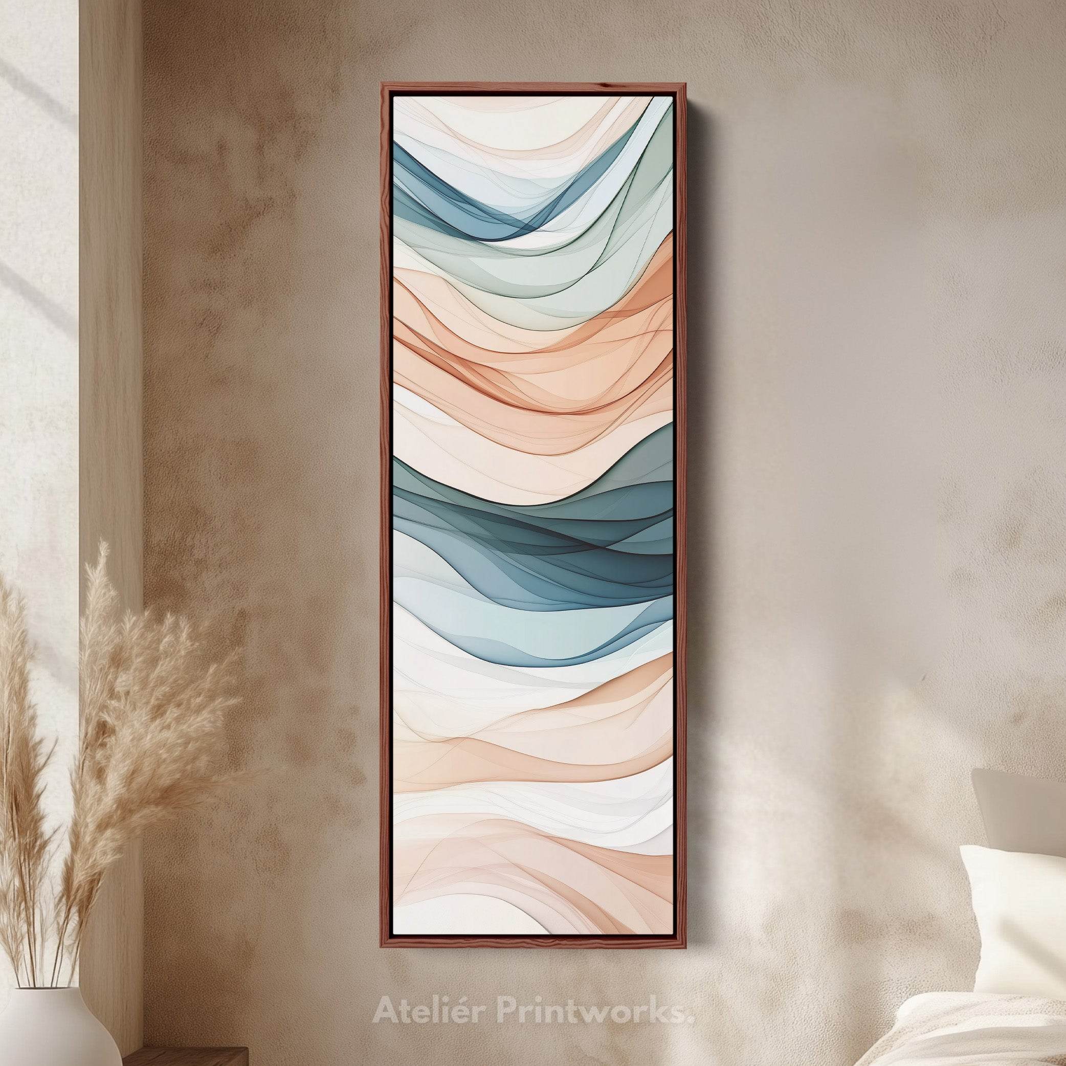 Long Narrow Vertical Wall Art Neutral Wave – Atelier Printworks
