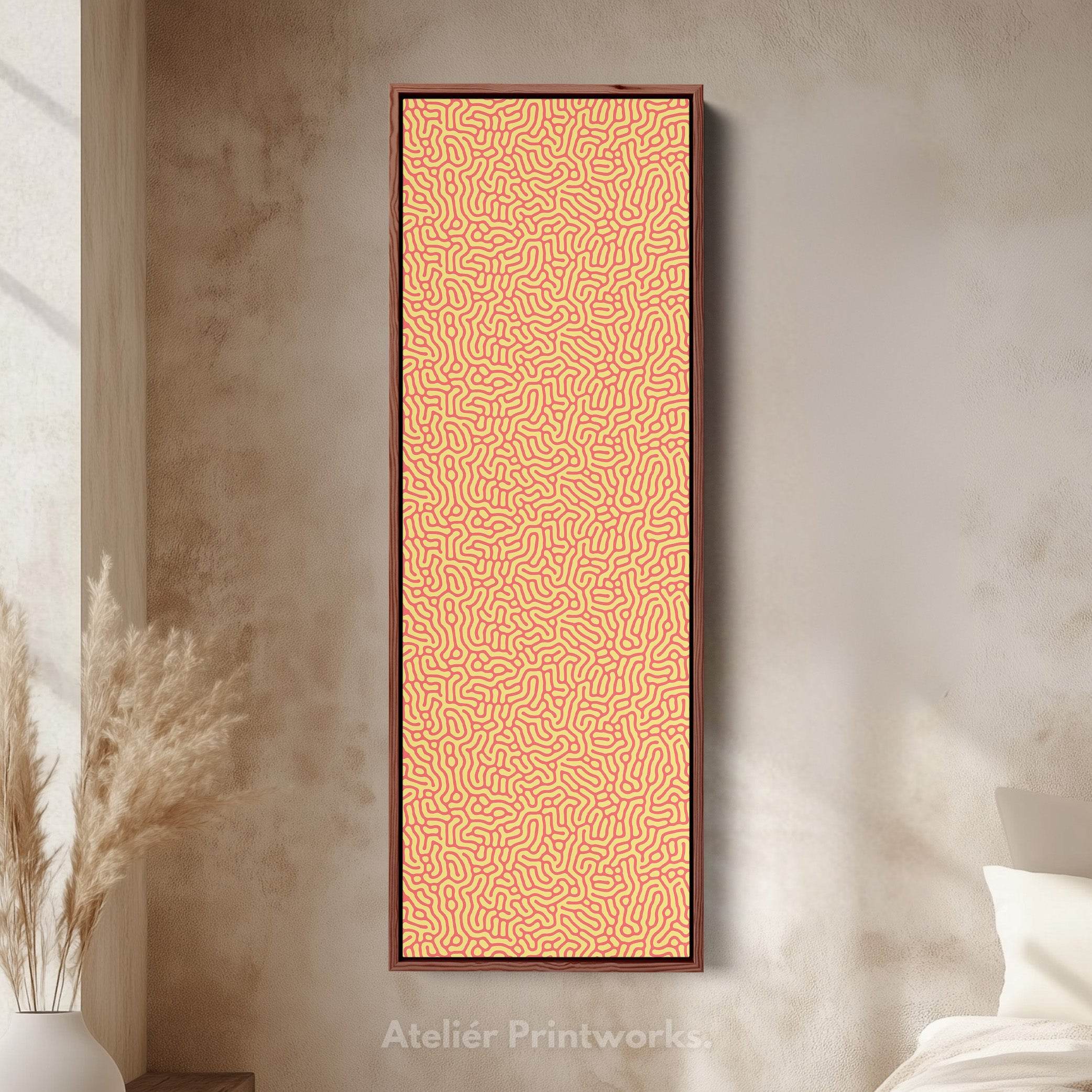 Vertical Long Wall Art Yellow & Red Pattern – Atelier Printworks