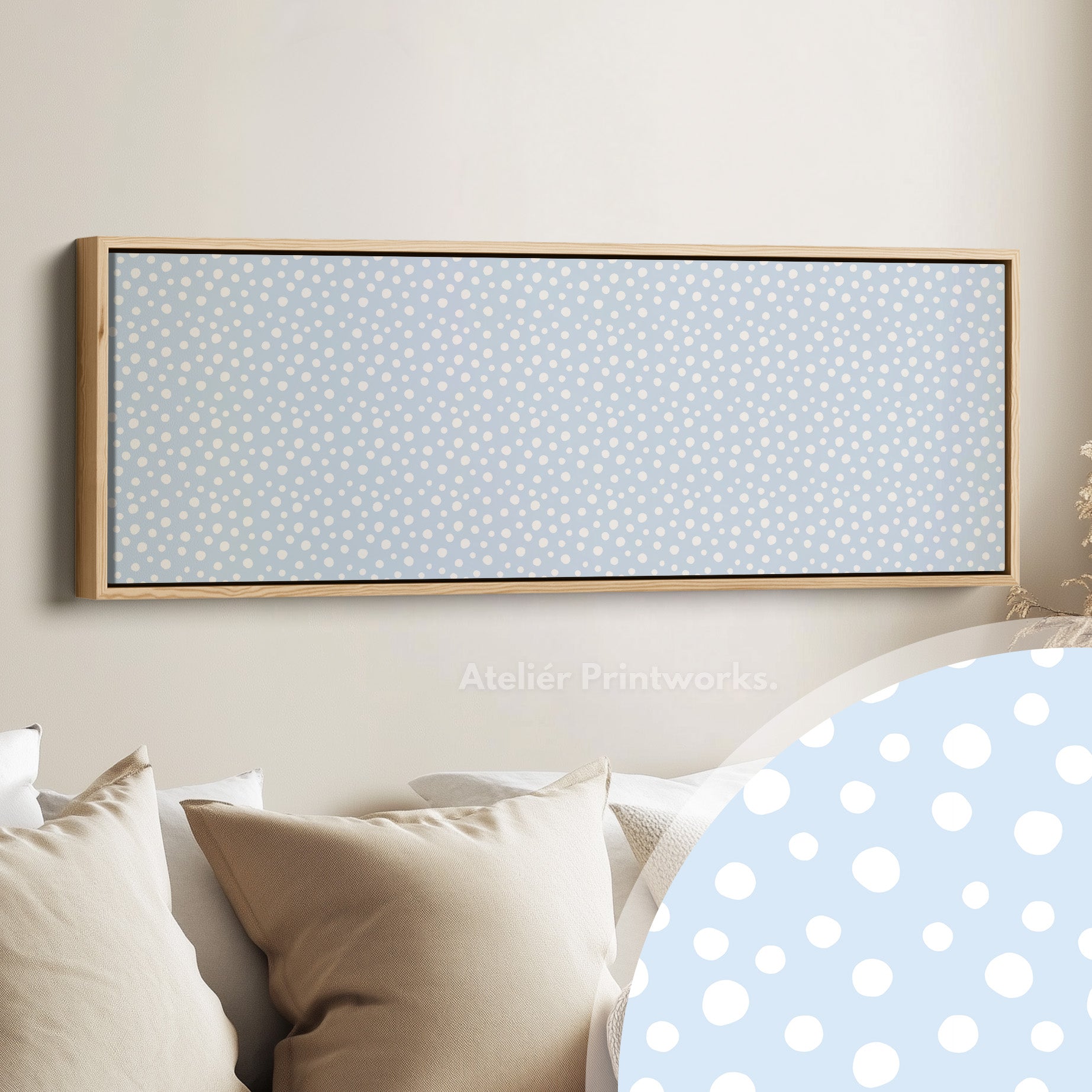 Blue Polka Dot Slim Horizontal Wall Art – Atelier Printworks