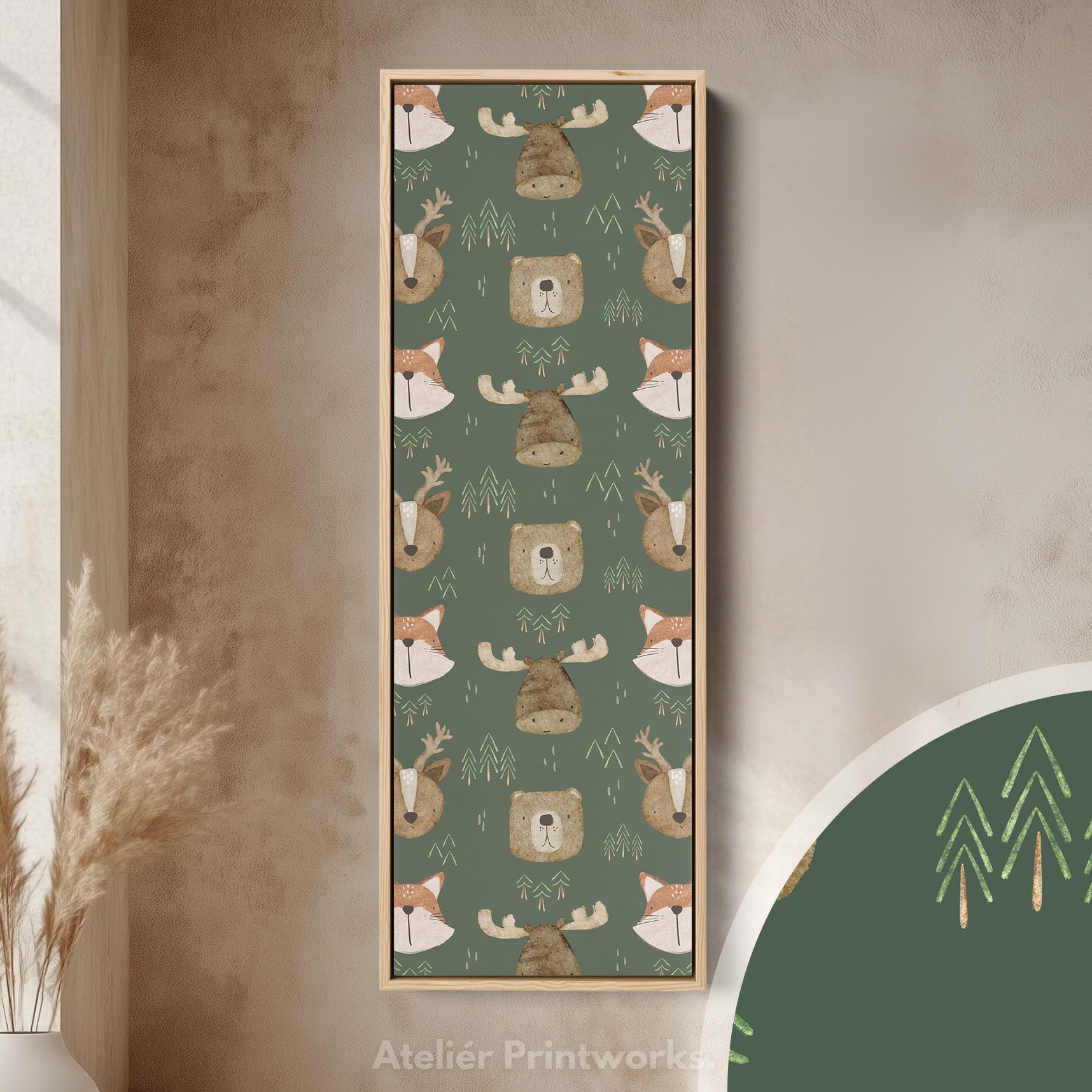 Vertical Kids Room Wall Decor Woodland Animals – Atelier Printworks