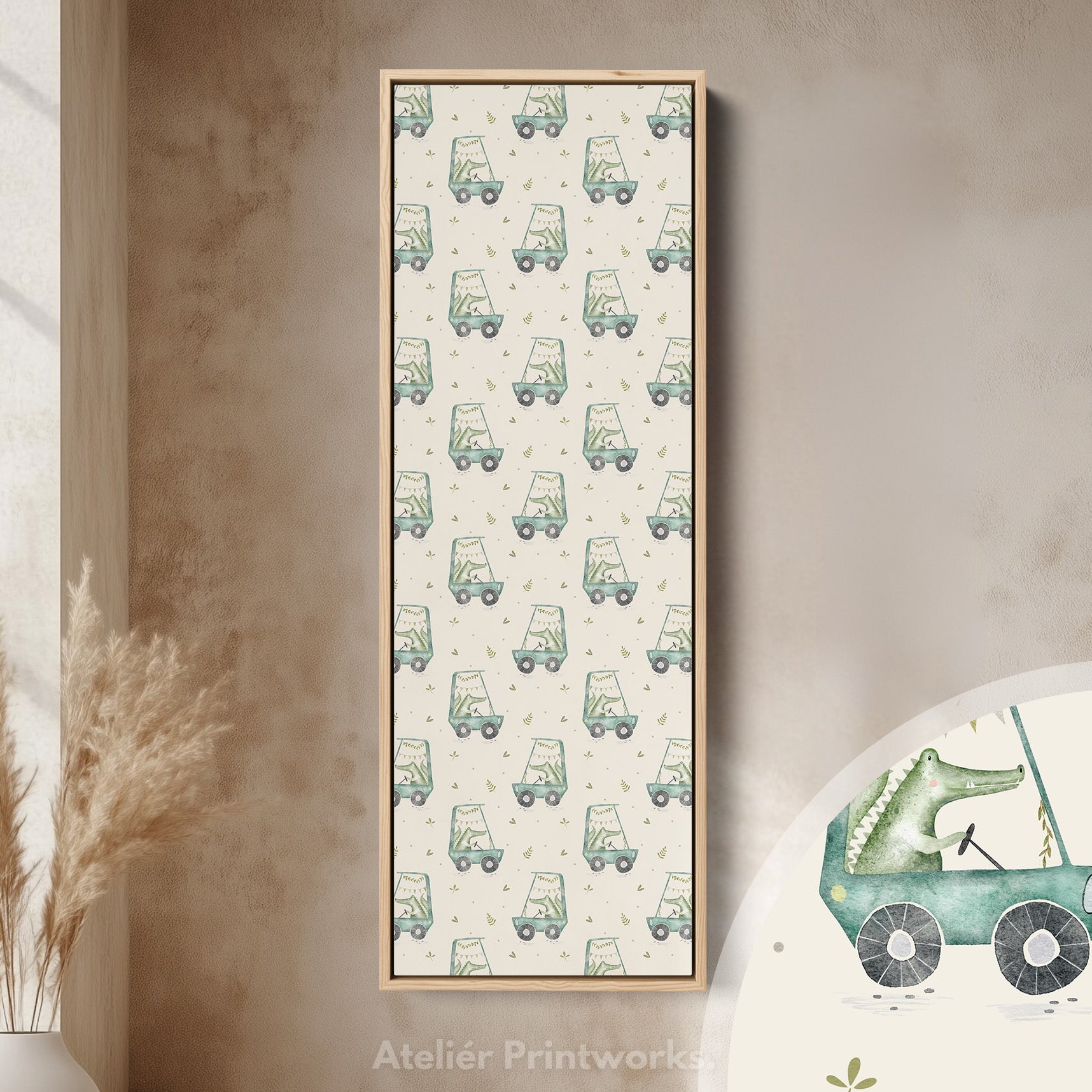 Kids Room Crocodile Long Narrow Vertical Wall Art – Atelier Printworks