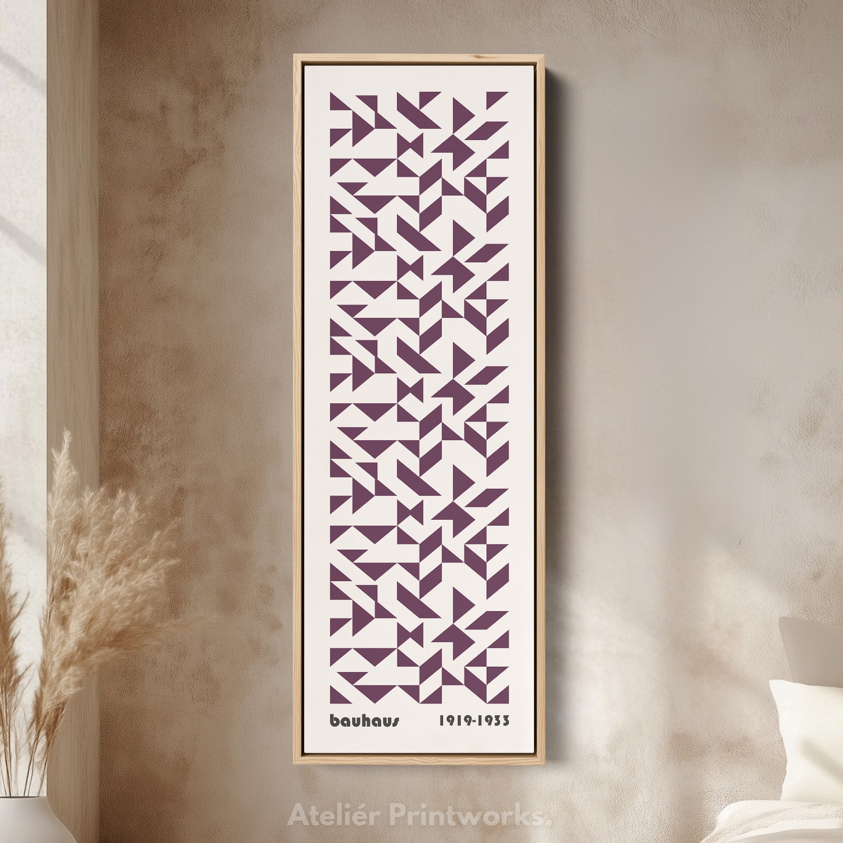 Bauhaus Retro Mid Century Geometric Long Vertical Wall Art – Atelier ...