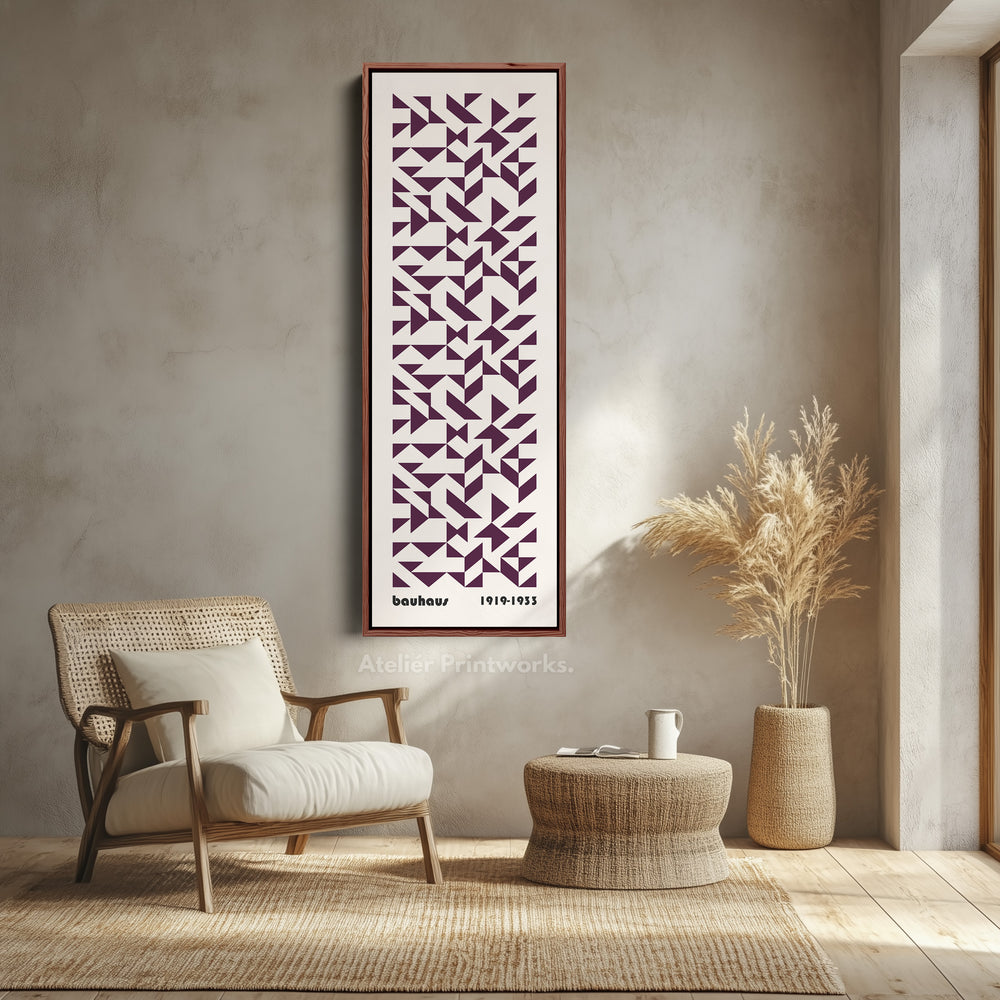 Bauhaus Retro Mid Century Geometric Long Vertical Wall Art – Atelier ...