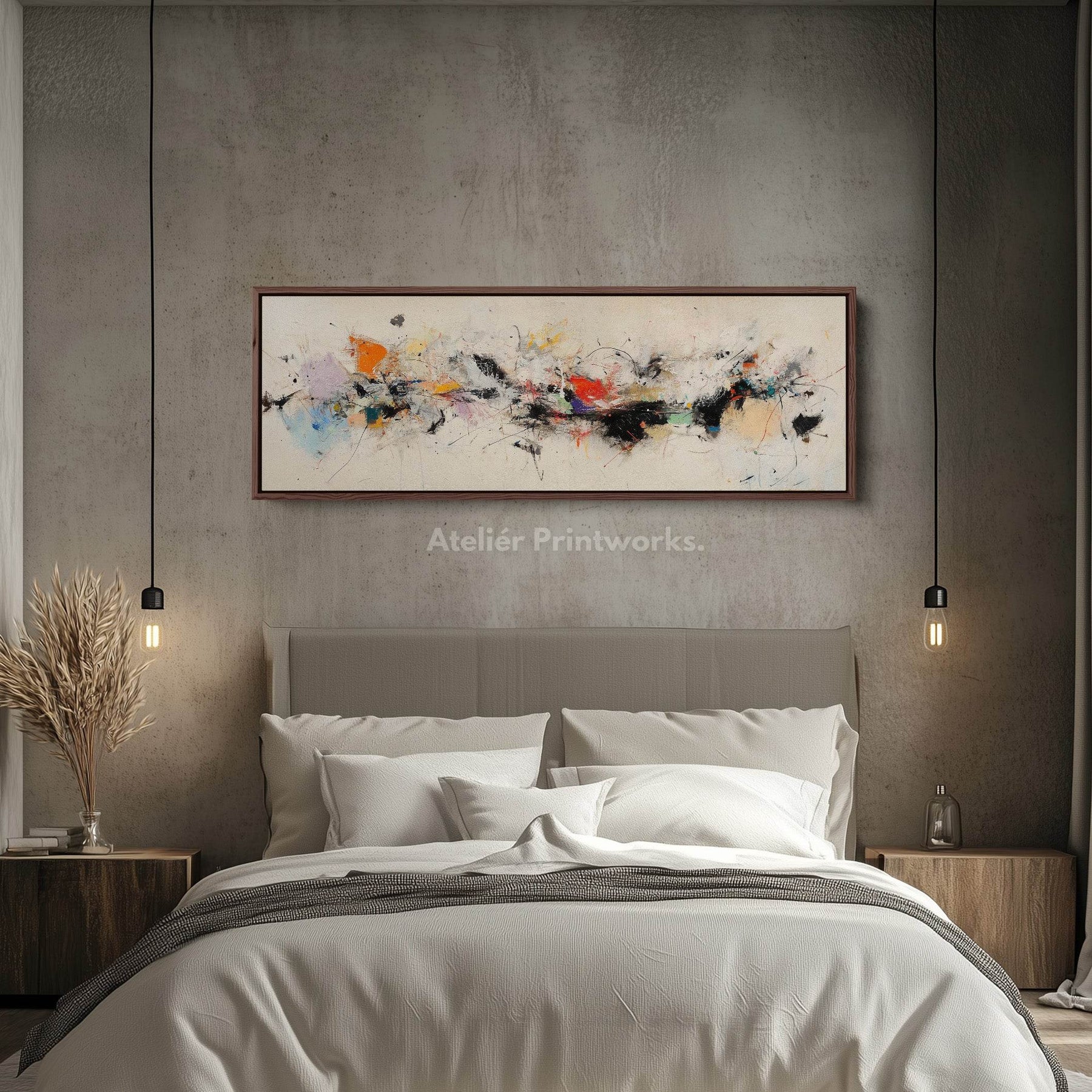 Abstract Expressionist Horizontal Long Wall Art – Atelier Printworks