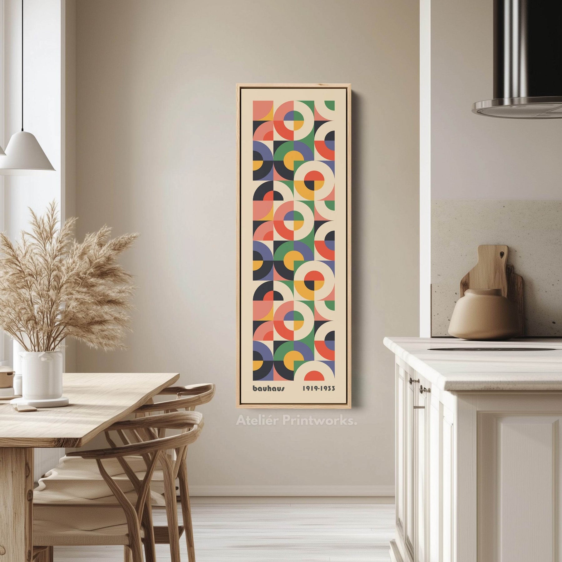 Bauhaus Mid Century Geometric Long Vertical Wall Art – Atelier Printworks