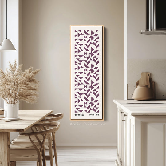 Bauhaus Retro Mid Century Geometric Long Vertical Wall Art – Atelier ...