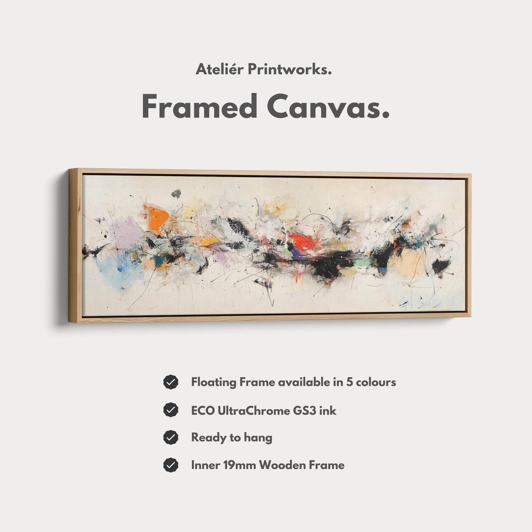 Abstract Expressionist Horizontal Long Wall Art – Atelier Printworks