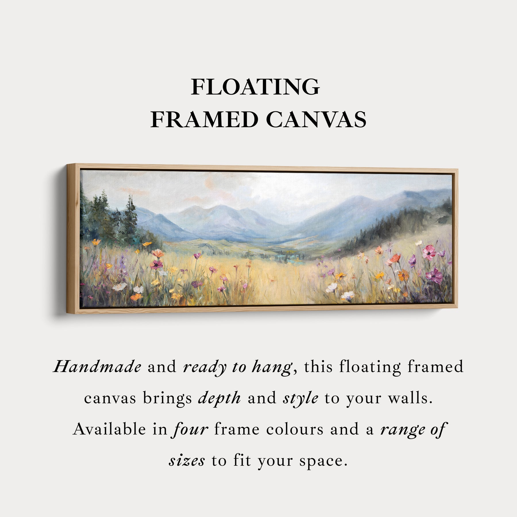 Wild Meadow Long Narrow Horizontal Framed Canvas Wall Art – Atelier ...