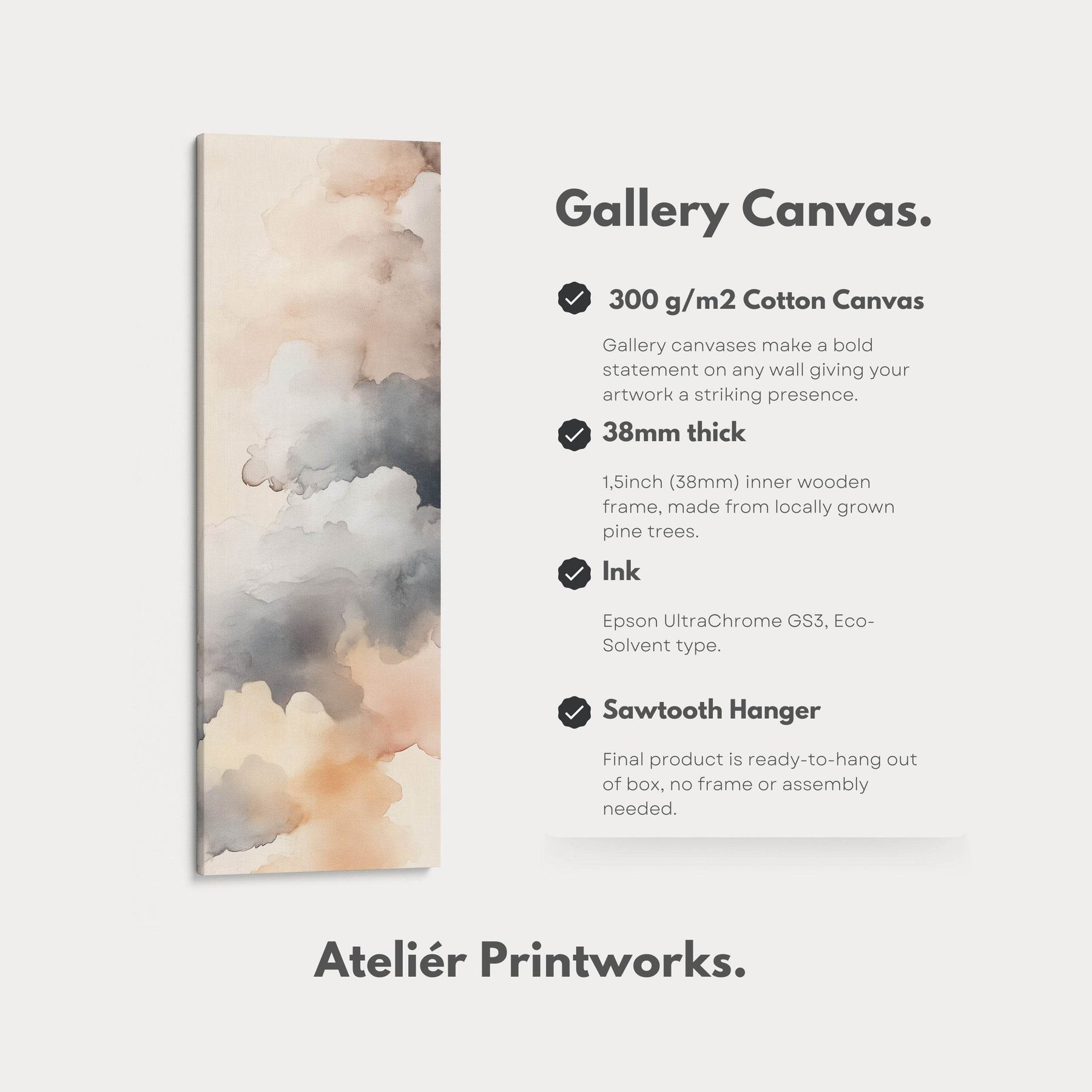 Tall Skinny Vertical Cloud Wall Art – Atelier Printworks