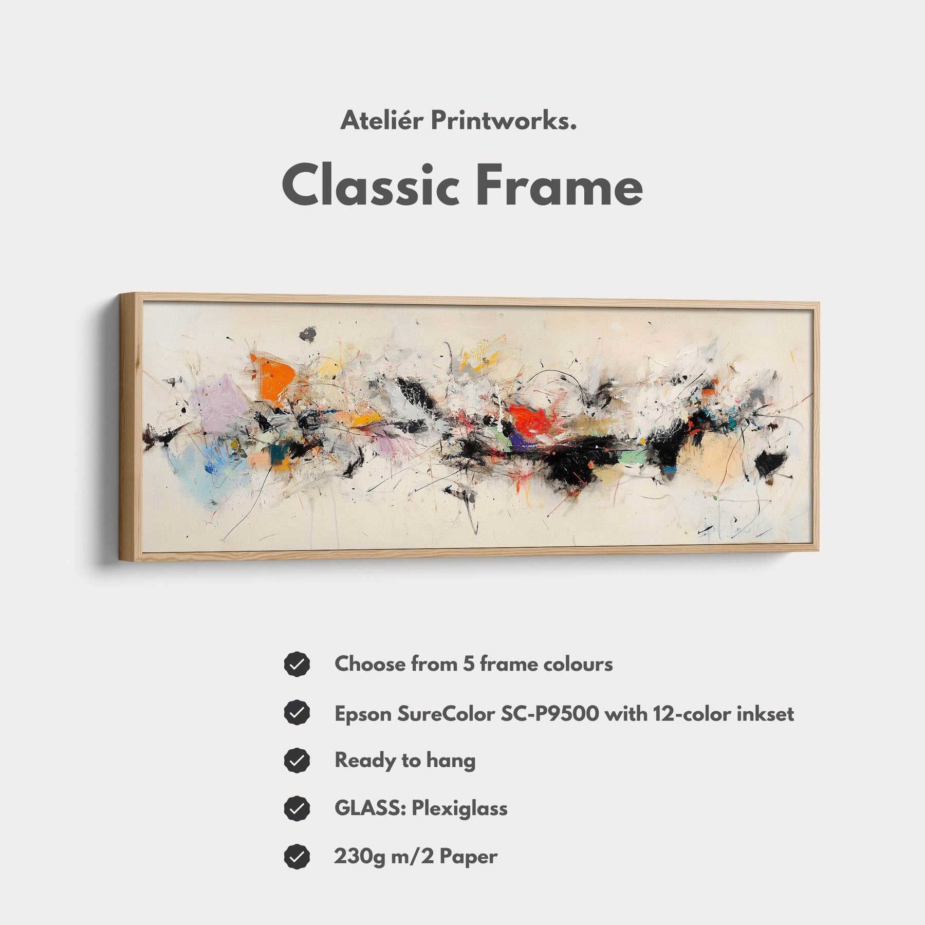 Abstract Expressionist Horizontal Long Wall Art – Atelier Printworks